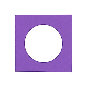 21x21 Mat Bevel Cut for 17x17 Photos - Precut Purple Circle Shaped Photo Mat Board Opening - Acid Free Matte to Protect Your Pictures - Bevel Cut for Family Photos, Pack of 1 Matboard Show Kit With