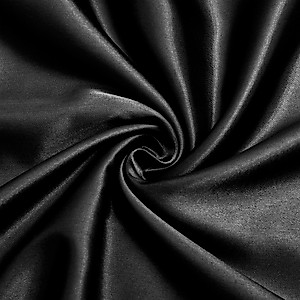 VACVELT 4pcs Extra Deep Pocket Satin Sheets Queen Size Bed Set, Black Satin Sheet Set Fit 18-24 Inch Deep Pocket Mattress, Silky & Luxury Satin Bedding Set Soft & Ultra Deep Fitted Sheet Set