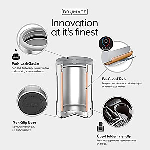 BrüMate Hopsulator DUO 2-in-1 Can Cooler Insulated for 12oz Cans + 100% Leak Proof Tumbler with Lid | Can Coozie Insulated for Hard Seltzer, Beer, Soda and Energy Drinks (Matte Navy)