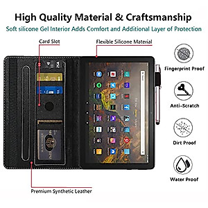Case Compatible with Amazon All-New Kindle Fire 7 Tablet (2022 Release-12th Generation) Latest Model 7，Slim Fit Foldable Standing Cover Case with Auto Sleep/Wake，Cow Print and Pink