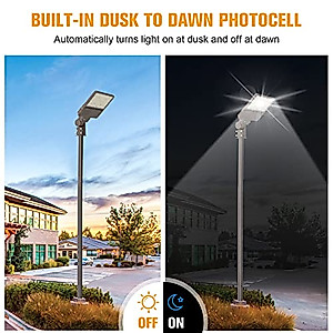 LED Parking Lot Lights 200W, 28000LM LED Pole Light with Photocell, UL Listed LED Shoebox Light Slip Fitter 5000K IP65 Waterproof Outdoor Commercial Street Area Light for Parking Lot/ Stadium 100-277V