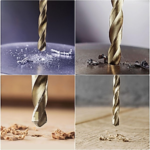 uxcell High Speed Steel Straight Shank Twist Drill Bit Fully Ground Titanium Coated 3.9mm Drilling Dia 2 Pcs