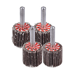 Rocaris 40 Pack Flap Wheel 1" x 1", 1/4" Mounted Shank Aluminum Oxide Grit# 60,80,120,240 for Drill