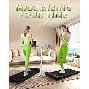 Walking Pad Treadmill, 2 in 1 Under Desk Treadmill with Remote Control, Compact Mini Treadmill in LCD Display, Installation-Free Jogging Machine for Home/Office.D1-Black…