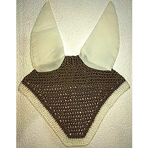 A C Horse Ear Net Crochet Fly Veil Equestrian Fly Bonnet/Veil/mask Standard Size