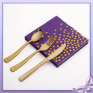 JOYOCEAN 175Pcs Purple Party Decorations Purple Party Supplies Purple Plates and Cups and Napkins Sets Purple Disposable Plates for Party Birthday Wedding Decorations, Serves 25