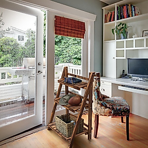 Yaheetech Folding Plant Stand Wooden Foldable Plant Shelf 3-Tier Flower Pot Stand Plants Display Shelf Rack Ladder Garden Indoors Outdoors 23.6 x 15 x 36.6in