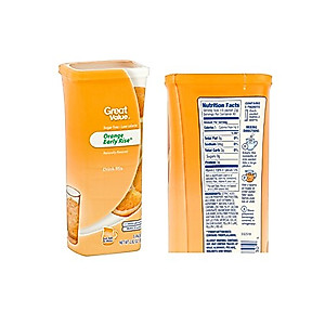 Great Value Drink Mix, Sugar Free, Early Rise Orange, Orange Strawberry Banana and Strawberry Watermelon a Bundle of 3 flavor Canisters. (Canister Designs May Vary)