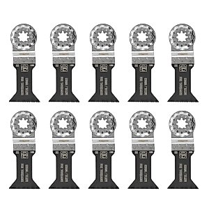 Fein E-Cut Universal Saw Blade for Sheet Metal, Aluminum Profile, Copper Pipes, Wood, Dry Wall and Plastics Materials- StarLock Mount, 1-3/4" Width, 2-1/8" Length, 10-Pack - 63502223290