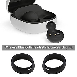 4 Pairs Silicone Anti-Slip Eartips Compatible with Samsung Galaxy Buds 2019 & 4 Pairs Earhooks Compatible with Samsung Galaxy Buds+ R175/R170 Black