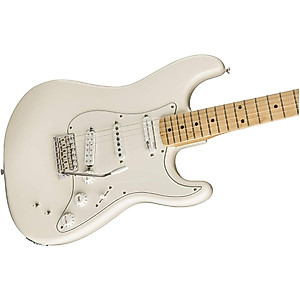 Fender EOB Stratocaster Electric Guitar, Olympic White, Maple Fingerboard