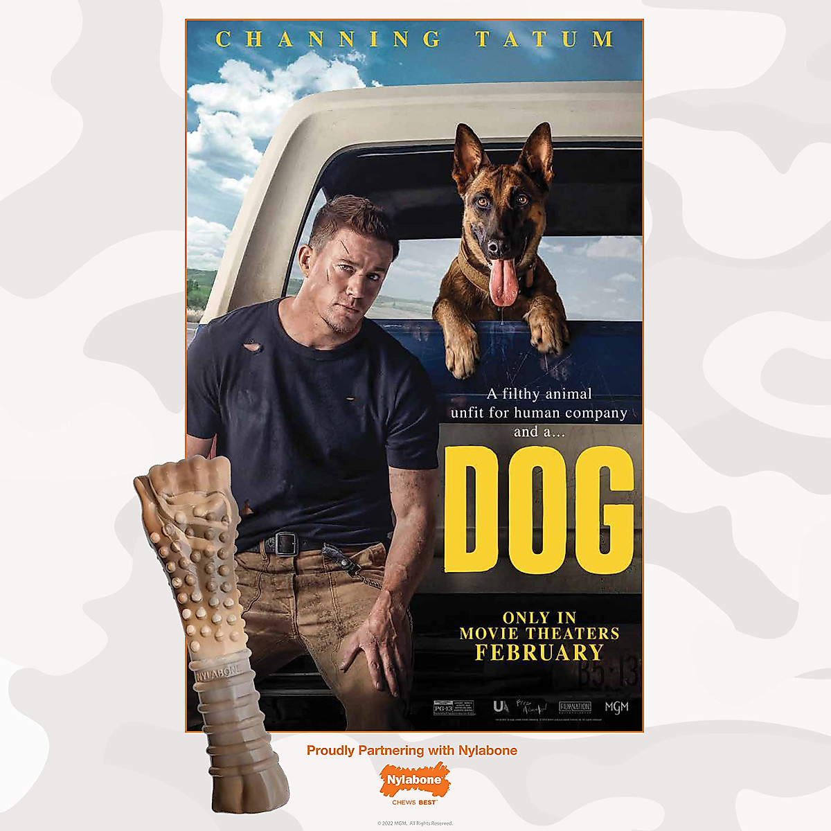 Nylabone Power Chew Camo Dog Toy - Dog Toys for Aggressive Chewers - Indestructible Dog Toys for Aggressive Chewers Large Breed - For Extra Large Dogs - Chicken Flavor X-Large/Souper - 50+ lbs.