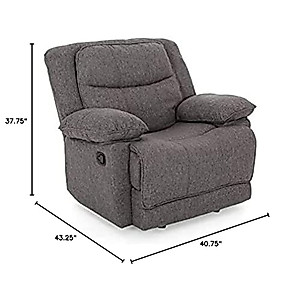 Christopher Knight Home Annabelle Glider Recliner, Charcoal Tweed, Black