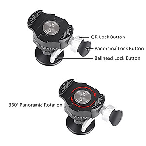 Portable Desktop Mini Tripod, Professional Mini Tripod with Panoramic Ball Head for Action Sports Camera Mirrorless Camera