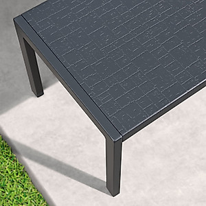 PURPLE LEAF Outdoor Chaise Lounge with Wheels for Outside 2 Pieces Aluminum Patio Lounge Chair with 5 Adjustable Position for Outdoor, Beach, Yard, Pool, Side Table Included, Grey