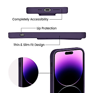 LAUDTEC Silicone Kickstand Case Compatible with iPhone 14 Pro Max, Flexible Soft Liquid Silicone Stand Case for iPhone 14 Pro Max (Deep Purple)