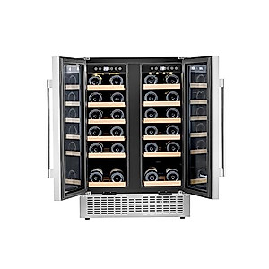 Honeywell 36 Bottle Dual Zone Compressor Wine Cooler Refrigerator, Large Freestanding Wine Cellar For Red, White, Champagne or Sparkling Wine, Digital Temperature Control, Stainless Steel
