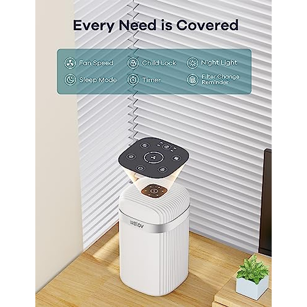 Air Purifiers for Bedroom: Welov H13 True HEPA Air Purifiers for Pets Allergies Asthma, Air Cleaner for Nursery Removal to 0.1 Microns, 23db Quiet, Night Light, Removes Pet Dander Pollen Smoke Dust
