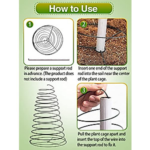 Pea Trellis Green Bean Trellis for Garden - 2 Pack Sugar Snap Tower Stretchable to 53.6 in, Metal Climbing Plant Growing Cage Support for Cucumber Vine Indoor Outdoor (Stick Not Include)