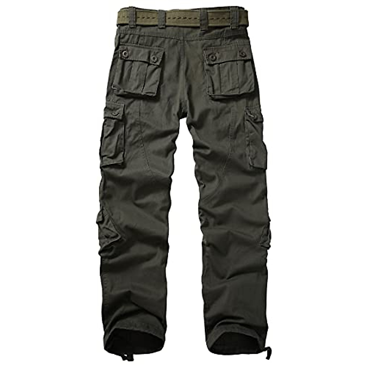 AKARMY Wild Cargo Pants, Casual Work Pants, Military Army Camo Combat Hiking Pants with 8 Pockets(No Belt) 3357 Gray Green 34