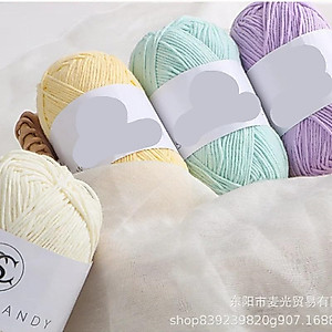 Cute Baby Wool 4 Strands Milk Cotton Four Strand Combed Cotton Baby Hand Knitting Medium Thick Yarn Ball DIY Material Bag (Color : 25 Bud Green)