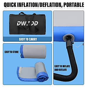 Dwzdd Gymnastics Air Mat 10ft/13ft/16ft/20ft Tumbling Mat Inflatable Gymnastics Tumble Track for Home/Gym/Training/Cheerleading/Water with Electric Pump