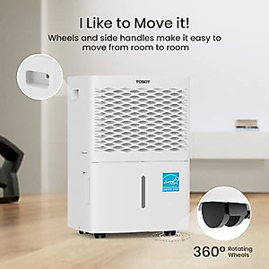 TOSOT 20 Pint 1,500 Sq Ft Dehumidifier Energy Star - for Home, Basement, Bedroom or Bathroom - Super Quiet (Previous 30 Pint)