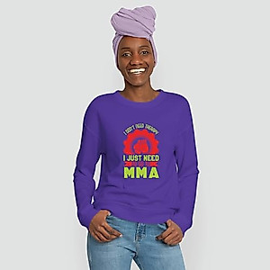 MMA Gift Idea for Martial Arts Practitioners No Therapy Required Black and Muticolor Unisex Long Sleeve T Shirt