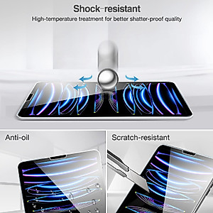 ProCase 2+2 Pack Screen Protector for iPad Pro 11 inch 4th 3rd 2nd 2022 2021 2020 with Camera Lens Protector, Tempered Glass Film for iPad Pro 11"