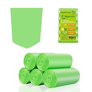 Mini Trash Bags, Inwaysin 1.2 Gallon Trash Bags, Small Bin Bags, 6L, 100Bags, Clear Green…