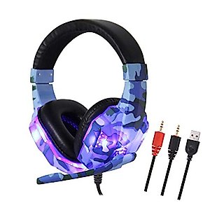 Camouflage PS4 Headset Bass Gaming Headphones For PC Mobile Phone