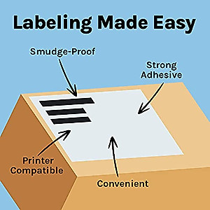 Premium Label Supply White Sticker Full Sheet Shipping Labels – 8.5" x 11" – Laser/Inkjet Compatible – (1 Label/Sheet), 100 Sheets - Letter Size