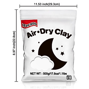 Ifergoo White Foam Modeling Clay- Moldable Cosplay, Air Dry, Squishy Molding Clay for Adult Arts & Craft Project, Fake Bake, Slime Supplies, 1.1LBS/500G