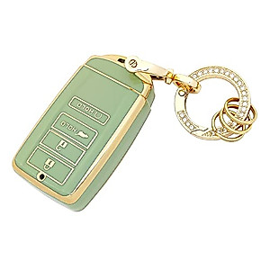 Key Fob Cover for Acura with Keychain Soft TPU Car Key Shell Case Protector Compatible with Acura ILX MDX RLX TLX NSX RDX (Green)