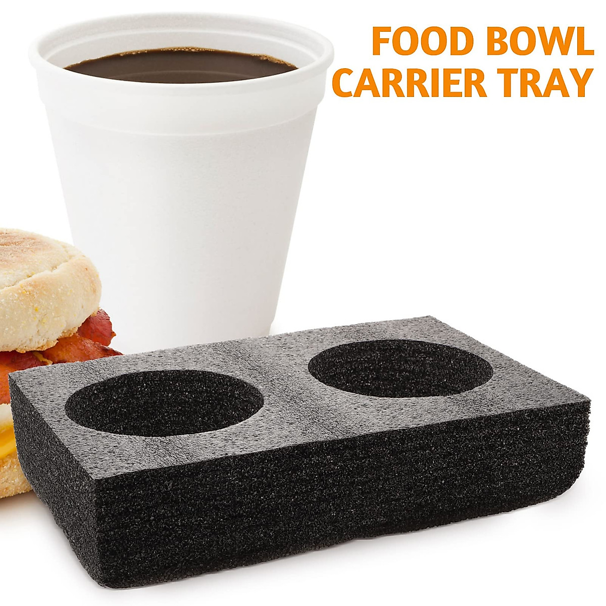 Zerodeko 2pcs Takeaway Cup Holder Packing Bowl Tray Drink Carrier for Bowl Packing Tray Outdoor Couch Bowl Holder Trays Picnic Bowl Drink Cup Epe Pearl Cotton Coffee