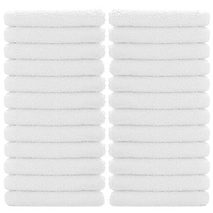DAN RIVER 100% Cotton Washcloths 24 Pack Premium Quality Face and Body Cloth, Quick Dry and Highly Absorbent Essential Towels for Bathroom, Hand, Kitchen and Cleaning | 12x12 in | 400 GSM (White)