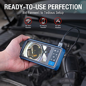 Dual Lens Endoscope Camera with Light, Teslong 4.5" HD Snake Borescope Inspection Camera, Automotive Scope Camera with Flexible Cable, Home Waterproof Fiber Optic for Sewer Drain Pipe (16.5ft)