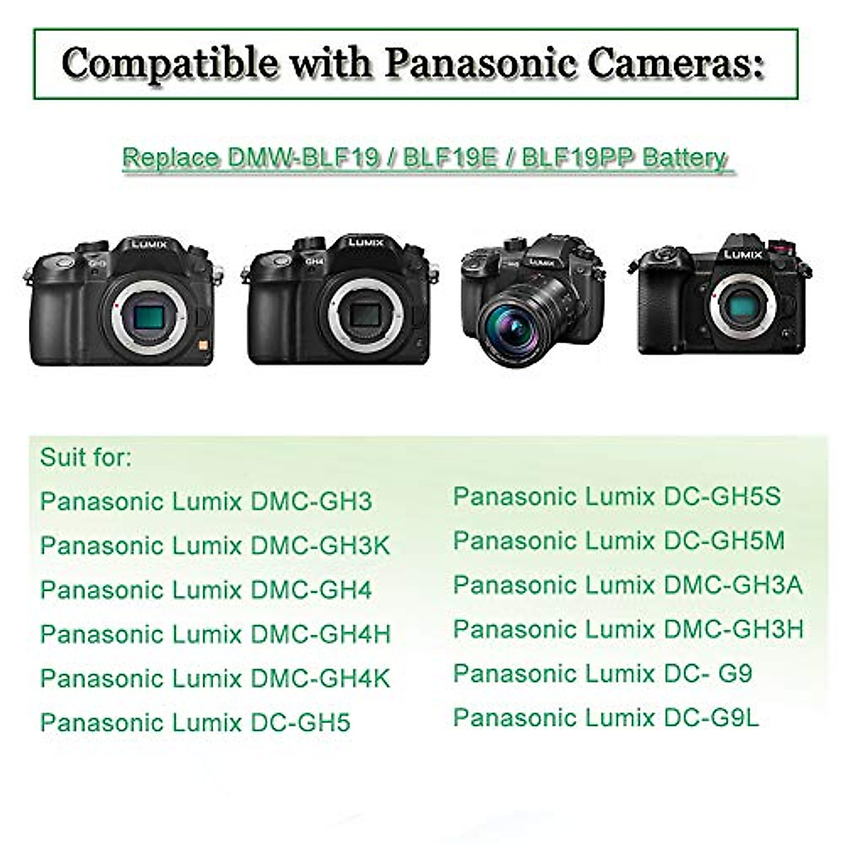 Gonine DMW-DCC12 AC Power Adapter DMW-AC8 Plus DC Coupler Kit (PANASONIC BLF-19 Battery Replacement) for PANASONIC DMC-GH3 DMC-GH4 DMC-GH3K DMC-GH4K DC-GH5 and Sigma SDQ SDQH Digital Camera.