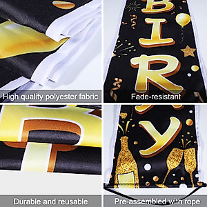 50th Birthday Party Banner Lighted Decorations for Women Men 50 Year Old Lighted Door Banners Black Gold Cheers to 50 Years Birthday Party Supplies Porch Sign with LED Light for Outside Lighted Decor