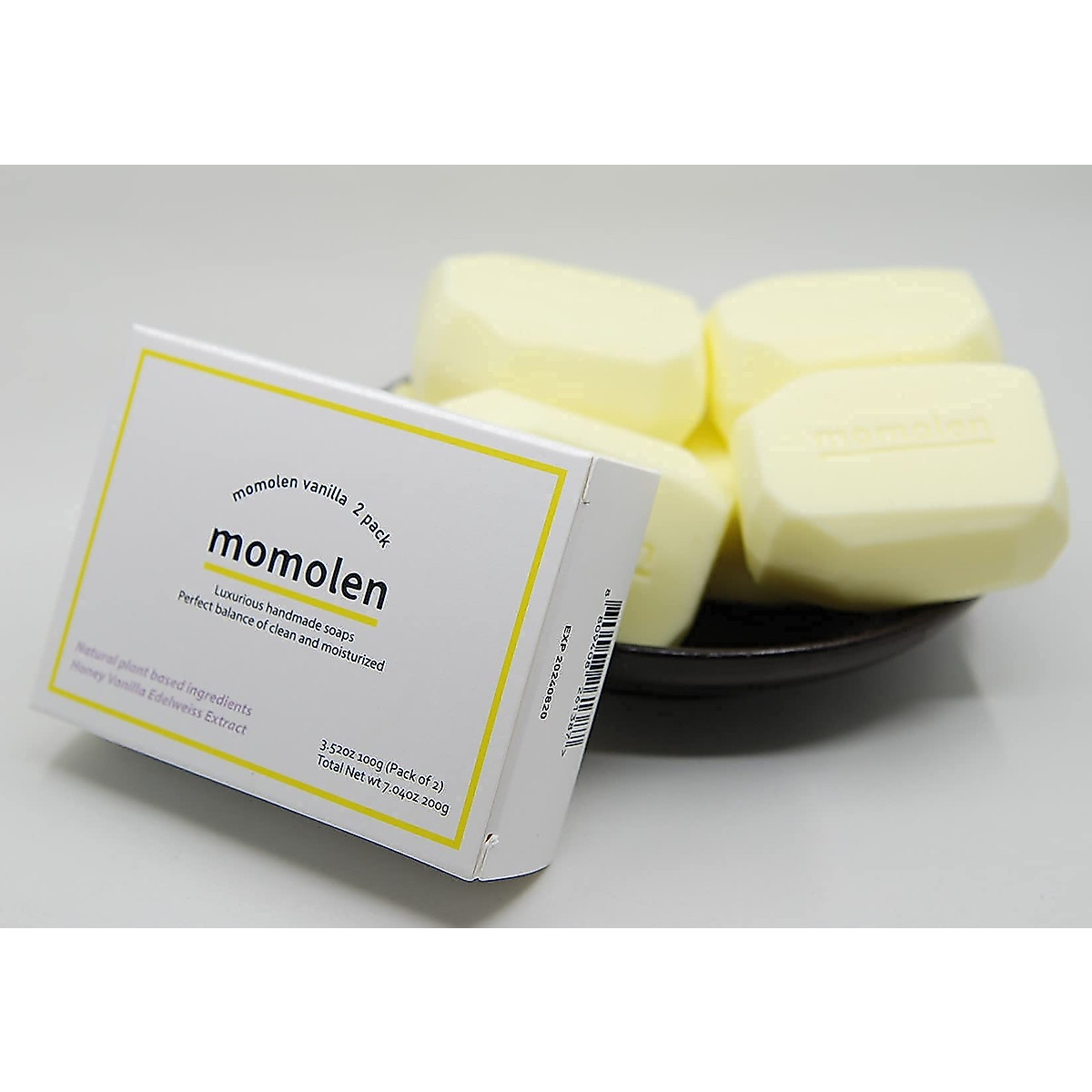 momolen bar soapㅣvanilla soapㅣnatural soap ㅣ sensitive skin moisturizing ㅣ 3.5 OZ 2 PackㅣHandmade organic soap barㅣbath soap