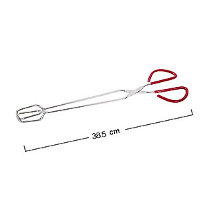 Hemoton Fireplace Log Tongs Heavy Duty Wrought Iron Log Claw Grabber Outdoor Gas Fire Pit Wood Burning Charcoal Clip for Camping Picnic BBQ Campfire 38.5x10x1cm