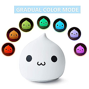 Night Light for Kids, Cute Lamp Dumpling Light Birthday Gifts for Girls Boys, Kawaii Waterdrop Nightlight Silicone Portable Nursery Battery Powered Animal Night Lights for Baby Toddler Teen Bedrooms