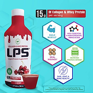 Nutritional Designs Sugar-Free Liquid Collagen & Whey Protein Supplement - Non-GMO Drink - Promotes Healthy Skin & Hair for Men & Women (Honey Vanilla)