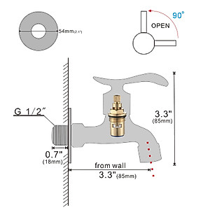 TOLIWEL Antique Brass Garden Outdoor Faucet Bathroom Wall Mount Water Decorative Hose Single Cold Tap G 1/2 inch Connection Spigot