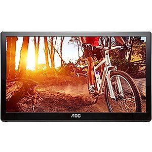 AOC E1659FWU 16IN TFT LCD USB Powered Monitor 8MS 16:9 500:1 Contrast 1366X768 (Renewed)