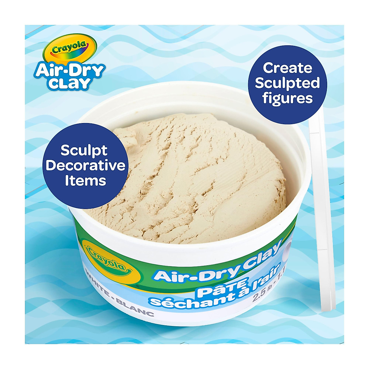 Crayola Air Dry Clay 2.5 Lb Bucket, White