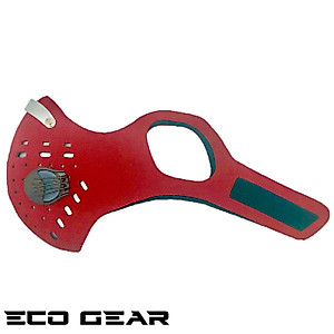 ECO-GEAR Anti Pollution Face Mask with Military Grade Activated Carbon Protection | Anti Smoke, Exhaust Gas, Dust, Pollen | Running, Walking, Cycling and other Outdoor Activities (Pure Red)