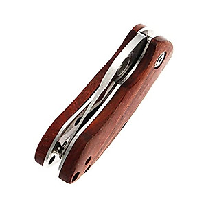 BYKCO Little Pocket Knife, Light Weight Wood Handle EDC Knife, Small Folding Pocket Knife for Men for Women Everyday Carry Box Cutter Stubby Style Gift