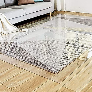 Clear PVC Desk Chair Mat 1.5mm Area Rugs Chair/Dining Table Floor Protector Mat,Transparent Nonslip Wear Resistant Desk Mat for Office Hallway Kitchen, 80/100/120/140cm Wide for Office & Home (Color