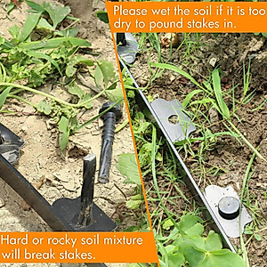 Garaook Landscape Edging Stakes, 100 Pcs 8" Plastic Garden Spikes, Spiral Nylon Anchoring Spikes for Paver Edging, Weed Barriers, Artificial Turf, Tent, Grass Pathway and More, Black